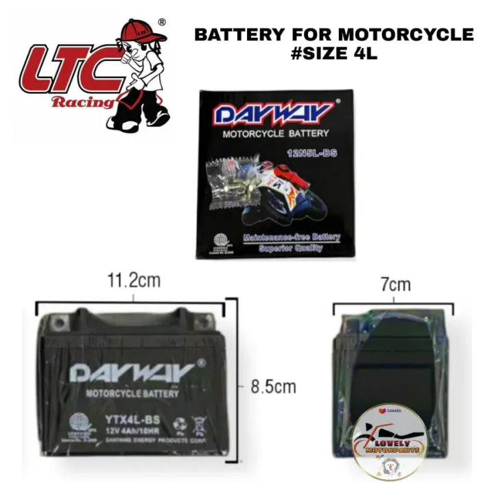 DAYWAY BATTERY FOR MOTORCYCLE 4L/5L | Lazada PH