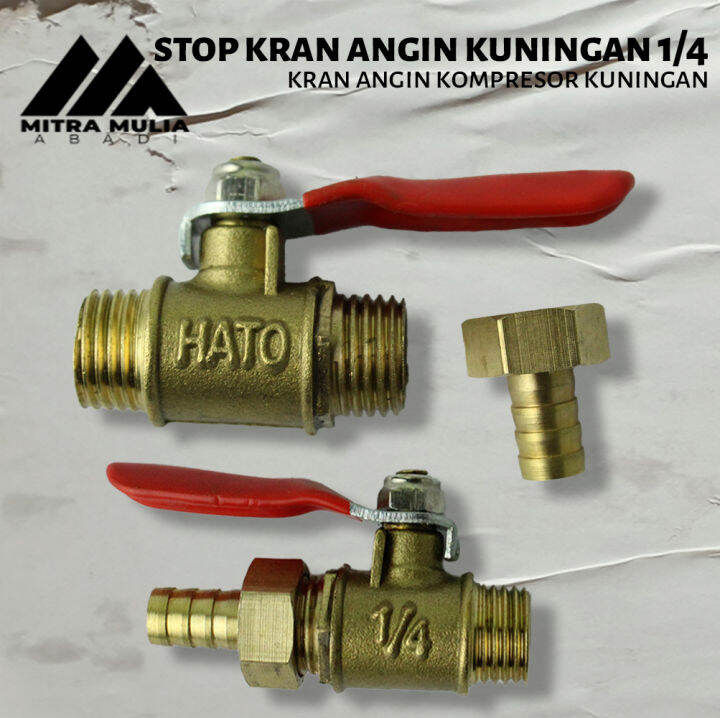 stop kran angin kuningan 1/4 | kran angin kompresor kuningan | stop ...