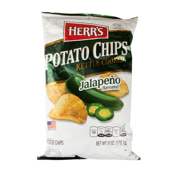 Herrs Kettle Cooked Jalapeno Flavored Potato Chips 170 1g {from Usa
