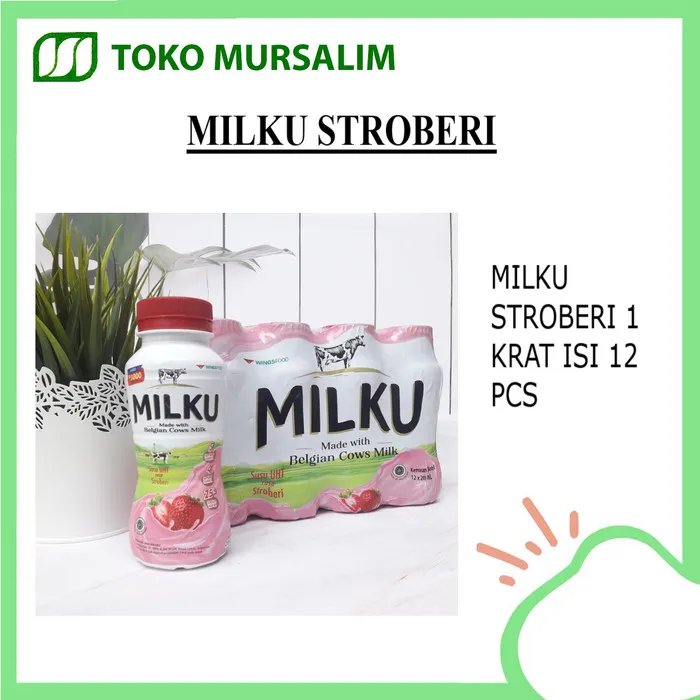 Milku Susu UHT Rasa Stroberi Botol 12s x 200ml | Lazada Indonesia