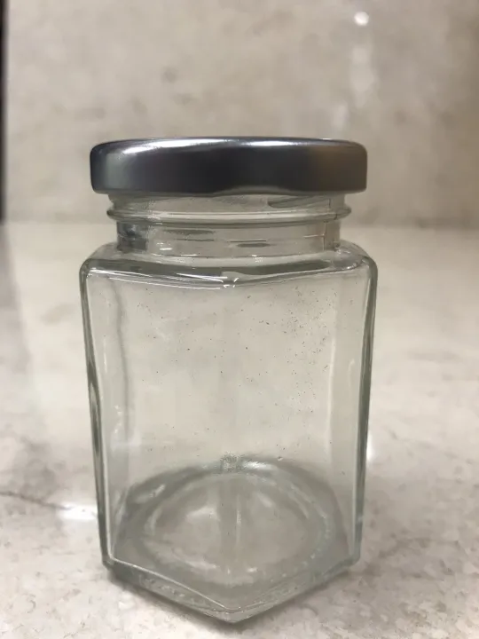 24PCS 100ML HEXAGON GLASS JAR SIZE 5.2CM X5.2CM X8.2CM SO 24PCS PER BOX WITH FREE SEAL | Lazada PH