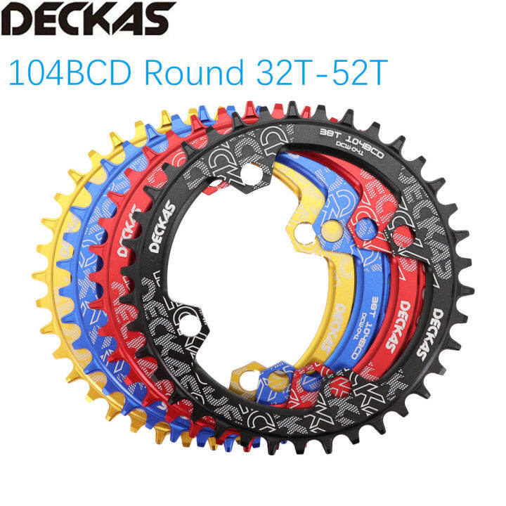 Deckas Round Bike Chainring 104BCD 30 32 34 36 38 40 42 44 46 48T 50 52 Tooth MTB Bike Mountain ...