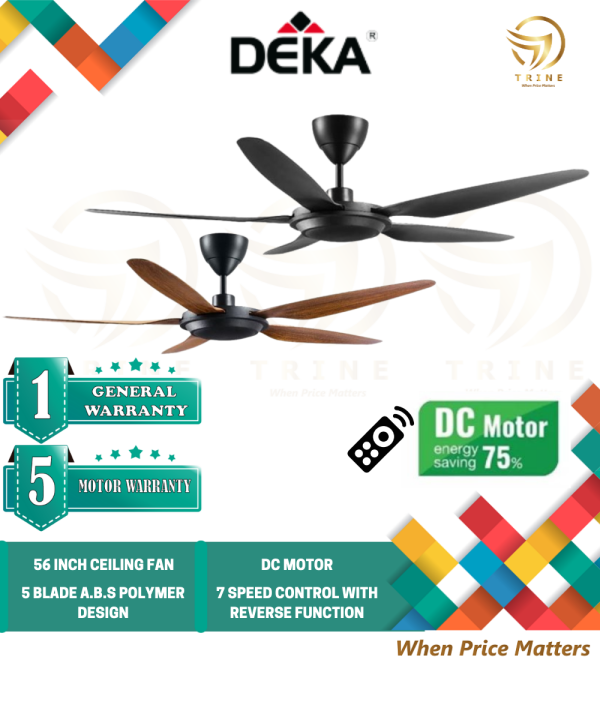 Deka DS 11 DC MOTOR 5 BLADE CEILING FAN (56 Inch) WITH REMOTE CONTROL ...