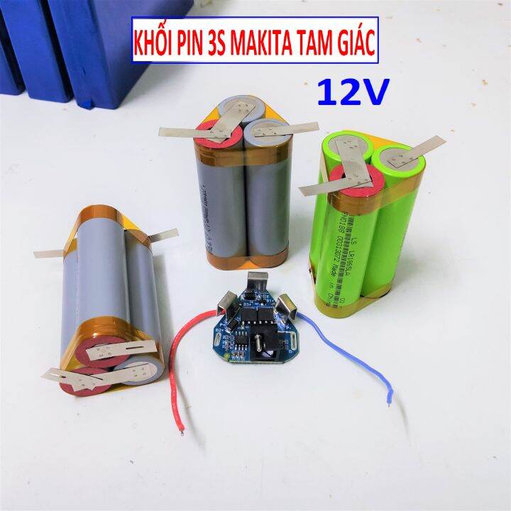 Khối pin 12v tam giác đóng sẵn, dòng xả cao. Thay pin máy khoan, bắt ...