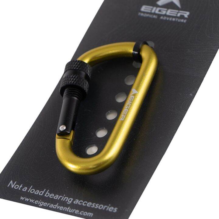CARABINER EIGER ORIGINAL 6 MM D CARAB WSCREW LOCK | Lazada Indonesia