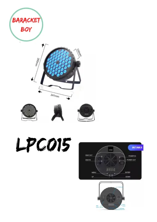 Big Dipper LPC015 Stage LED Light 54*3W3-IN-1Full Color RGB 180W PAR ...