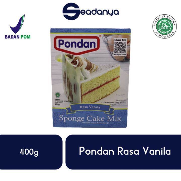 Pondan Sponge Cake Mix rasa Vanila 400g Premix untuk Kue Sponge Halal ...