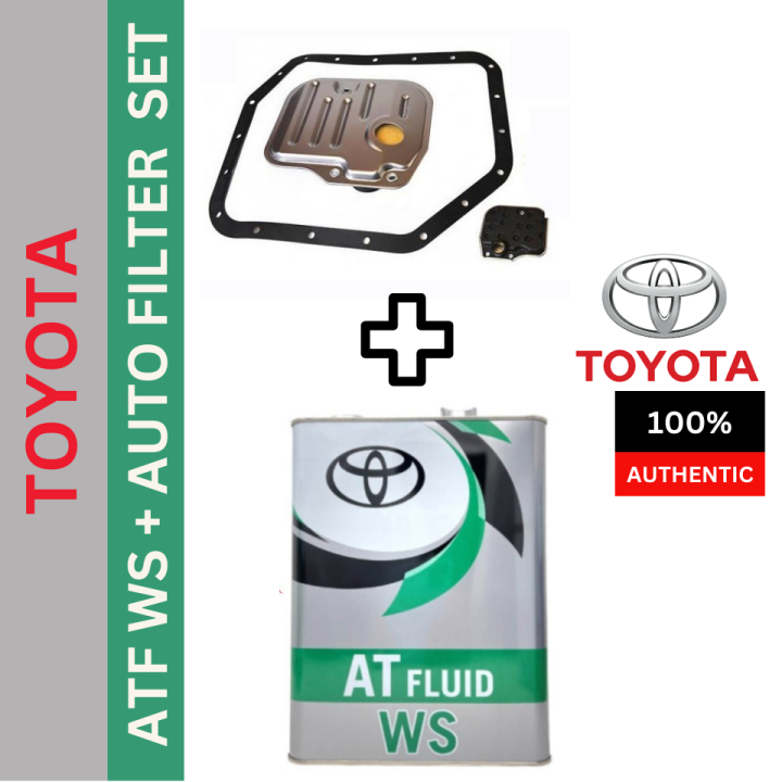 GENUINE Toyota WS Transmission Fluid(08886-02305GREEN) + Auto Gearbox Filter set(35330-0W020 ...