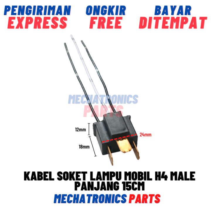 Kabel Soket Lampu Mobil H4 Male Socket Halogen Cowok Laki Tembaga ...