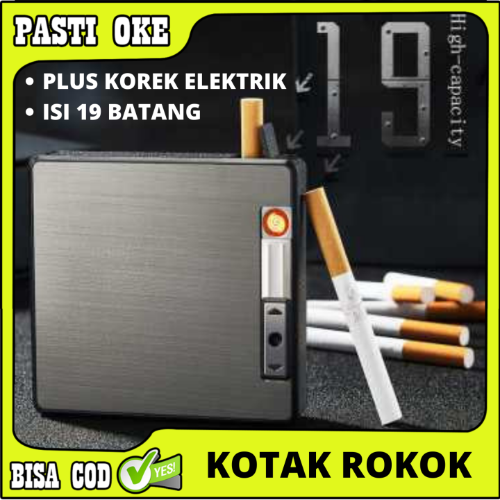 Kotak Rokok Elegan Bungkus Mewah Dengan Korek Api Isi Ulang Kotak Rokok ...
