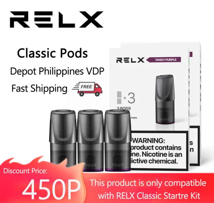 Autherntic RELX 3 in 1 Relx Pods Tangy Purple For Classic Device (VAPE ...