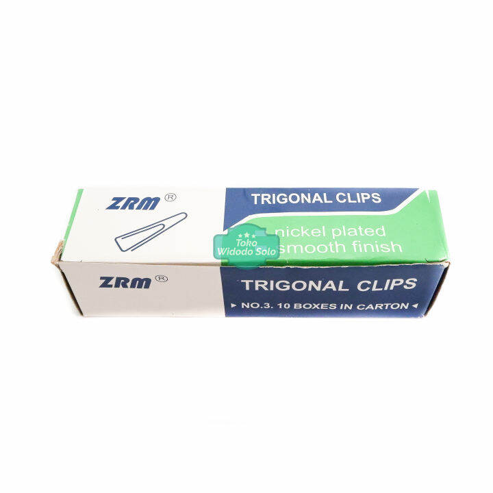 Klip Kertas Kecil ZRM Trigonal Clips No 3 - 1 Box Isi 10 Pack | Lazada ...