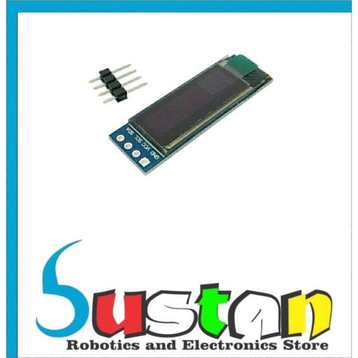 OLED 0.91 Inch 128x64 I2C White Blue Display LCD Module Arduino ...