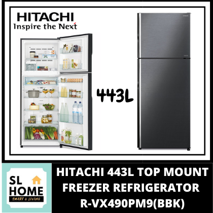 {KL & Klang Valley Area Only}HITACHI R-VX490PM9 443L 2 DOOR TOP MOUNT ...
