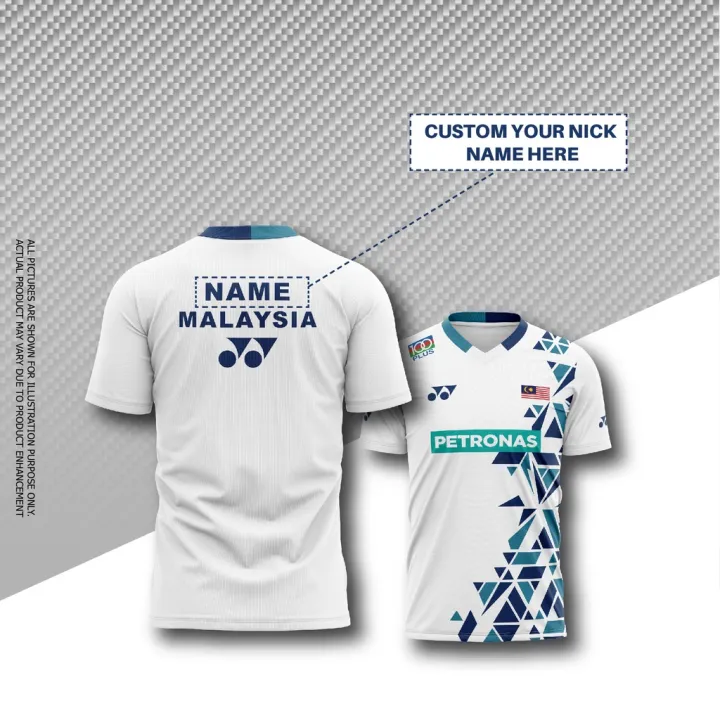 BADMINTON JERSEY MALAYSIA, BADMINTON SHIRT MALAYSIA 2022 (ALL ENGLAND - WHITE EDITION) | Lazada