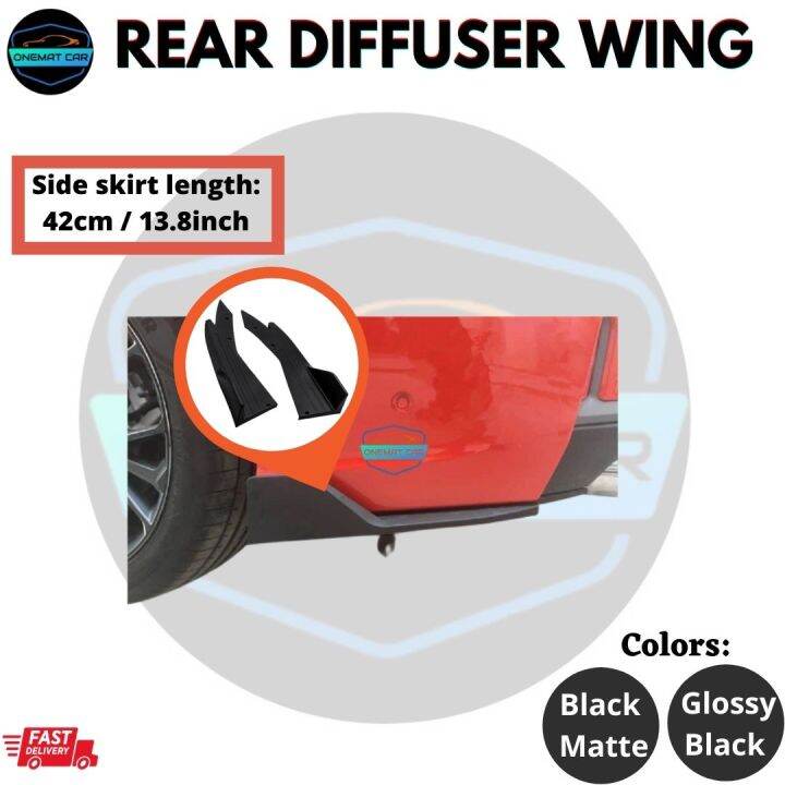 1 Pair- Universal Car Bumper Rear Diffuser Spoiler Diffuser Winglet ...
