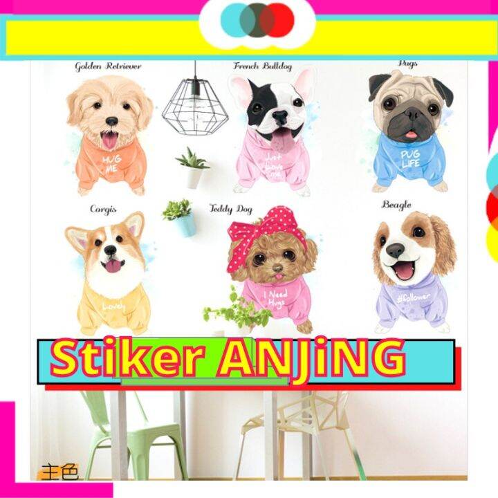 WALLSTICKER WALL STIKER SETIKER STICKER DINDING HEWAN ANJING DOG ...