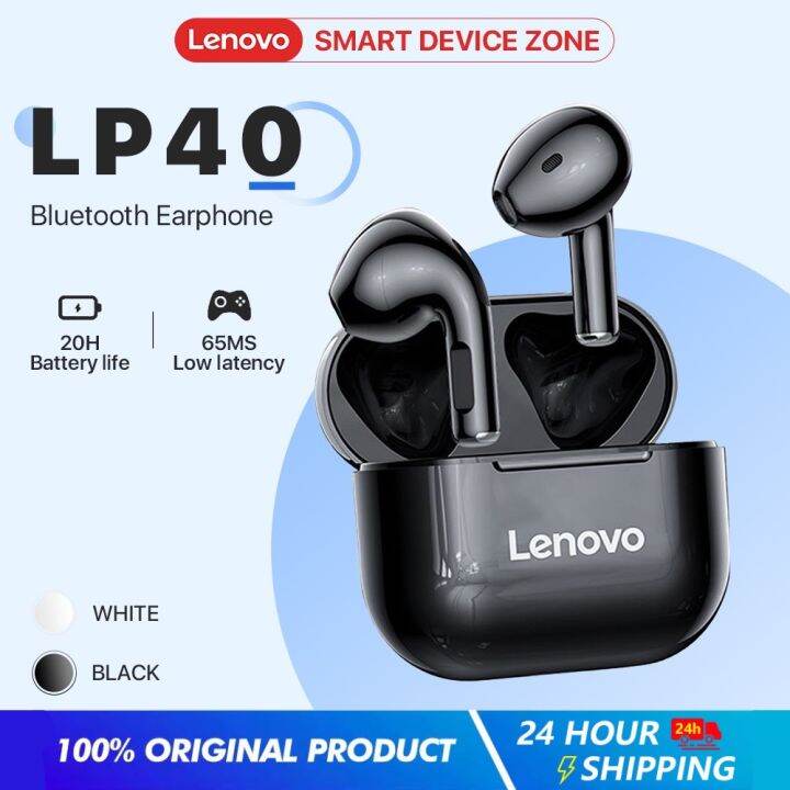 ♋【COD】Lenovo LP40 True TWS Wireless Earbuds with Mic IPX5 Superb Bass Bluetooth 5.1 HD Stereo ...