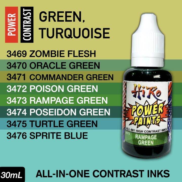 Green Turquoise POWER PAINTS by Hiro (30ml) Alternative to Citadel ...