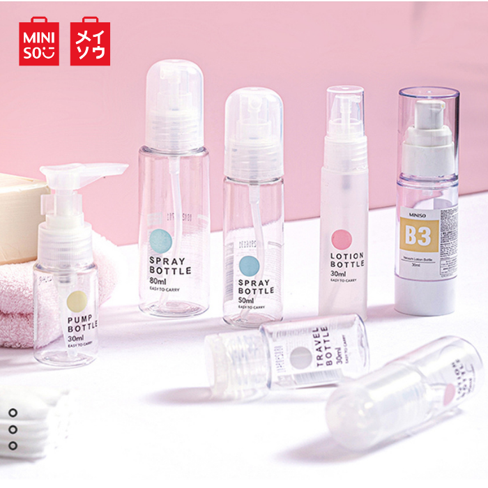 Miniso Transparent Spray Portable Refillable Bottle Mist Lotion Bottle ...