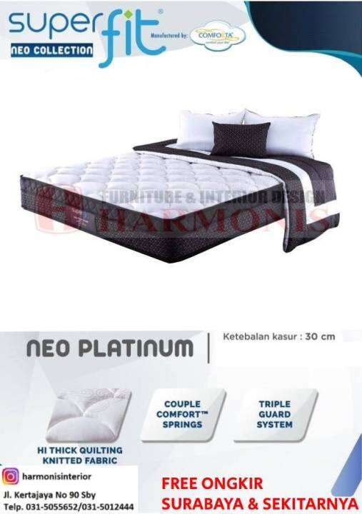 SUPERFIT NEO PLATINUM BY COMFORTA SPRING BED UKURAN 90 100 120 160 180 ...