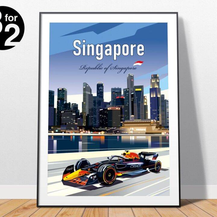 Singapore F1 Poster / Formula1 Verstappen Poster / Home Decor / Office ...