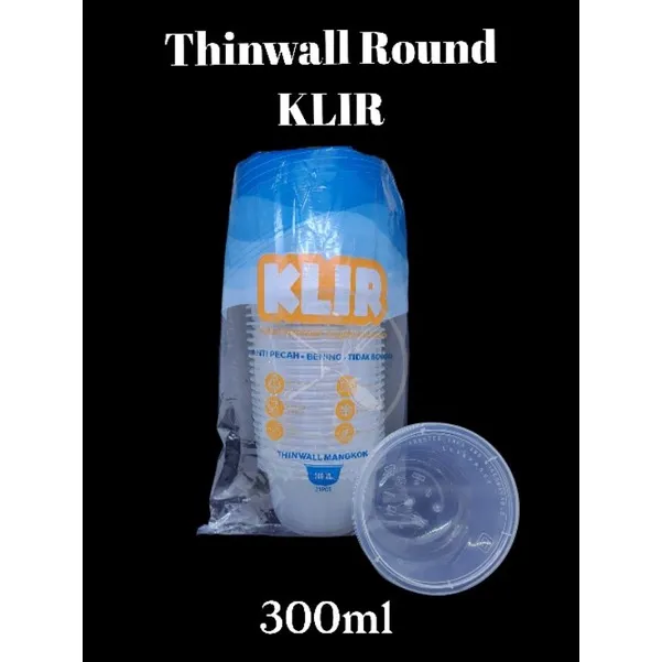 Thinwall KLIR Round 300ml / Mangkok / Food Container Bulat 1 roll isi ...