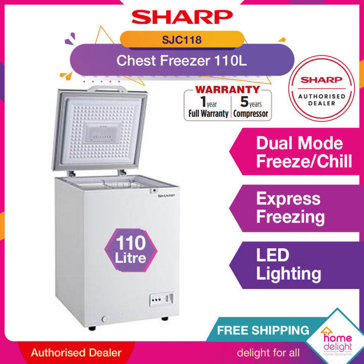[FREE SHIPPING] Sharp Chest Freezer Dual Mode 110L [ SJC118 ] | Lazada