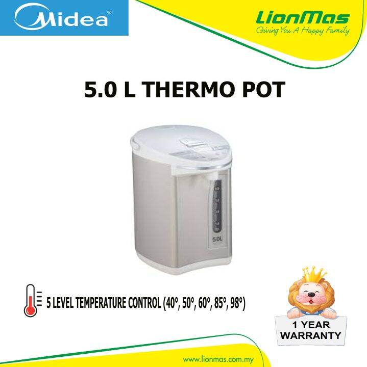 MIDEA STAINLESS STEEL INNER POT THERMO POT 5L MTP-7065T | Lazada