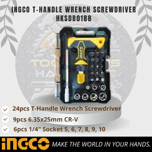 INGCO 24pcs T-Handle Wrench Screwdriver HKSDB0188 | Lazada PH