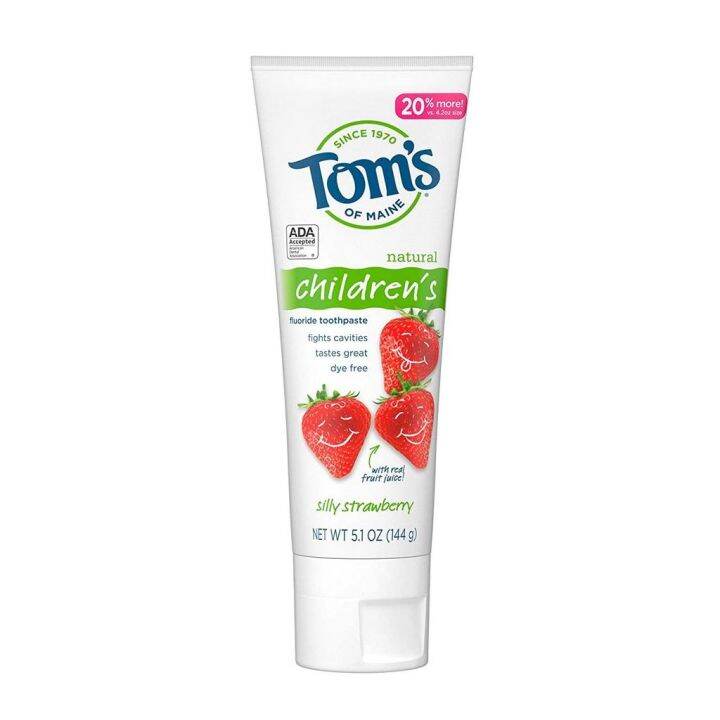 Tom's of Maine Anticavity Children's Toothpaste Silly Strawberry 5.1 oz ...