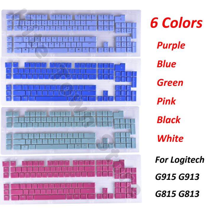 6สี DIY Keycaps 109ชิ้น + 2ชิ้นตัวครอบปุ่มคีย์บอร์ดสำหรับ Logitech G813 ...