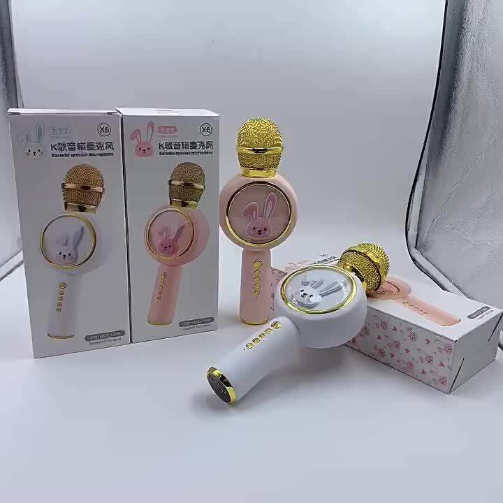 New X6 Children's Microphone Cute Shape Microphone Audio All-in-One ...