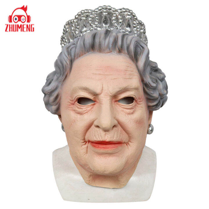 2022 Queen Elizabeth Ii Latex Mask ปาร์ตี้ฮาโลวีน Stage Performance ...