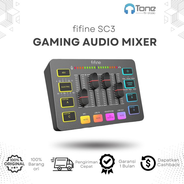 Soundcard Fifine Ampligame SC3 Gaming Audio Mixer | Lazada Indonesia