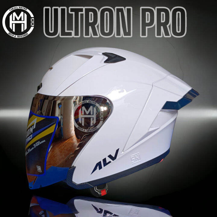 HELM ALV ULTRON PRO WHITE HELM HALF FACE ALV ULTRON PRO PUTIH | Lazada ...