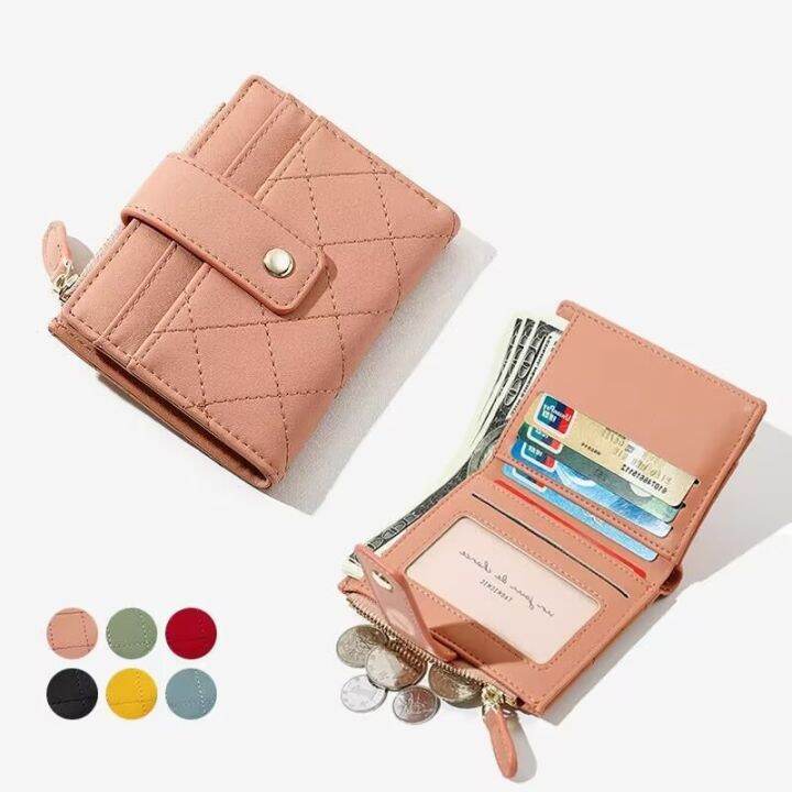 Card Holder Key Wallet PU Zipper Pouch Korean Creative Pearl Laser Coin ...