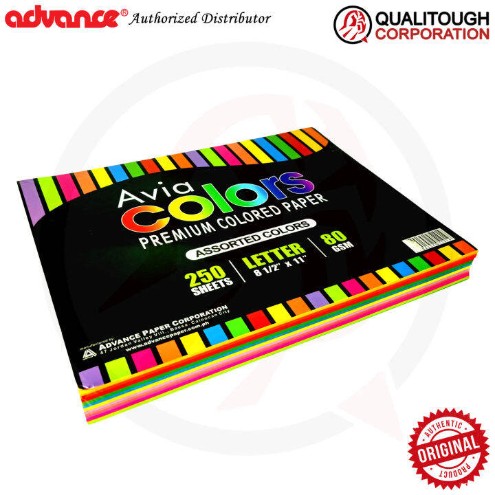 Advance Avia colored Paper 80gsm assorted colors blue red pink fuschia ...