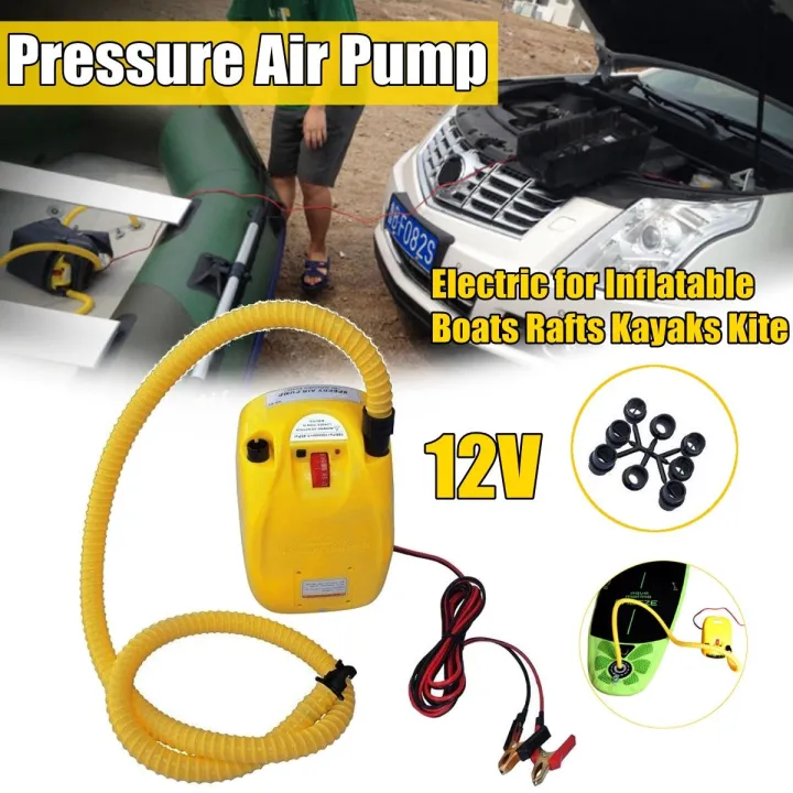 High Pressure DC 12V Electric Air Pump for Inflatable Boat Dinghy Raft ...