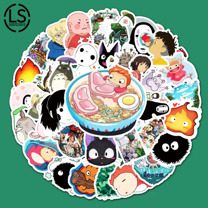 50 non repetitive Japanese animation Hayao Miyazaki stickers film ...