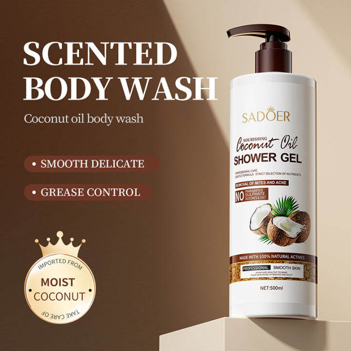 ROREC SADOER Nourishing Coconut Oil Shower Gel Amino Acid Fragrance Body Wash 500ml | Lazada