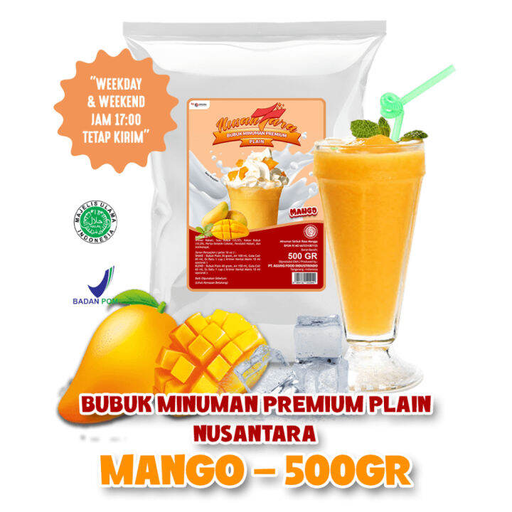OMURA POWDER Bubuk Minuman Premium Plain Tanpa Gula Rasa Mangga / Mango ...