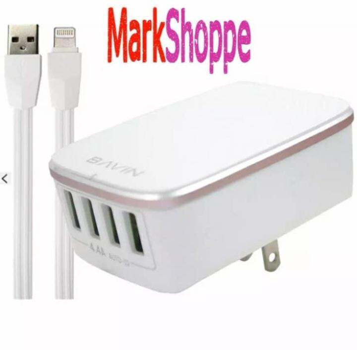 Bavin Original Fast Charger 4.4A with 4 USB Port for Android and iPhone ...