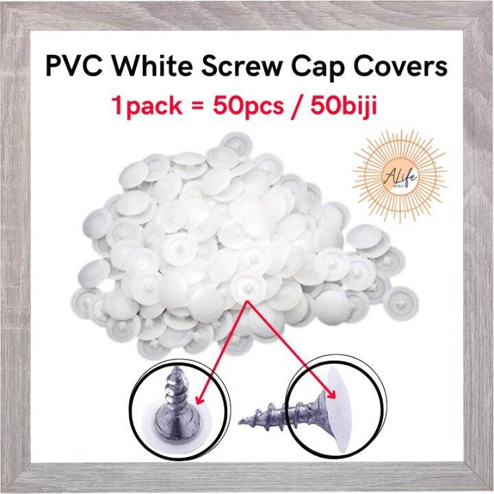 ALife World PVC 50pcs White Screw Cap Covers Self Tapping Plastic Skru Wood Craft Desk Cabinet ...