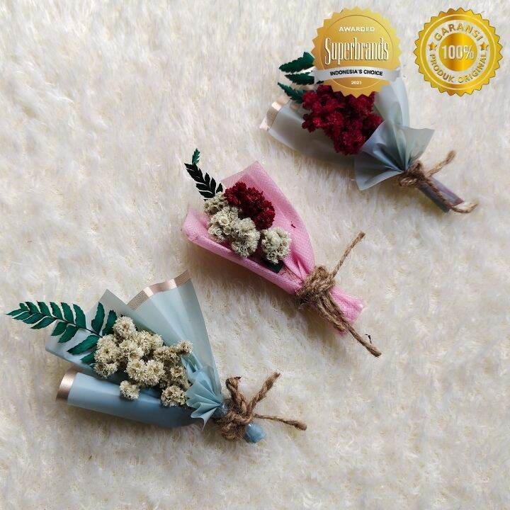Mini buket bouquet bucket edelweiss mini buket dried flower murah ...