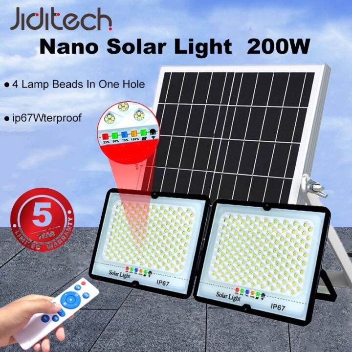 Jiditech Solar Light Nano Solar Led Outdoor Light IP67 Waterproof With ...