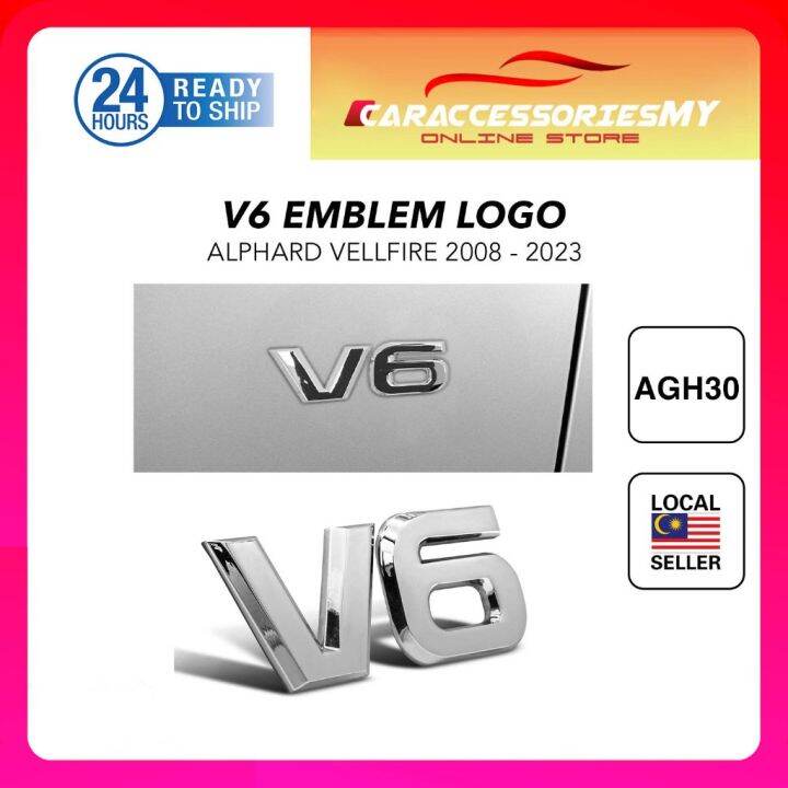 Toyota Alphard Vellfire V6 emblem logo chrome stickers agh30 anh30 ...