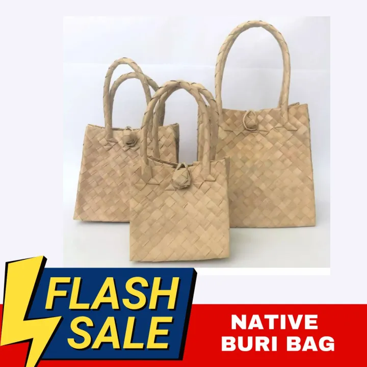 Native Buri Bag Hand Woven Natural Bag Old Fashion Bag Market Bag ...