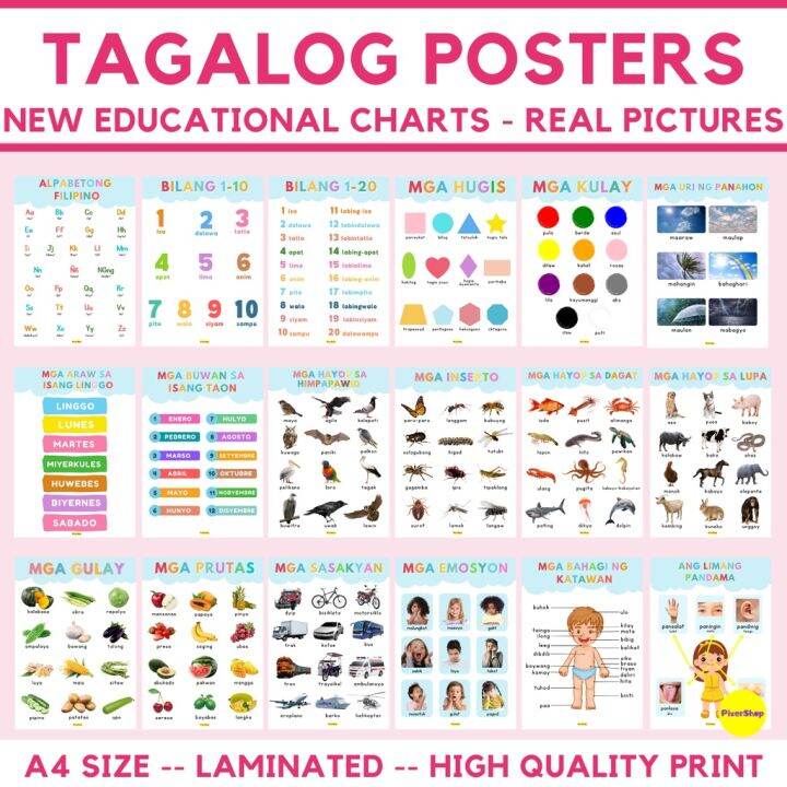 LAMINATED TAGALOG EDUCATIONAL CHARTS A4 SIZE THICK | Lazada PH