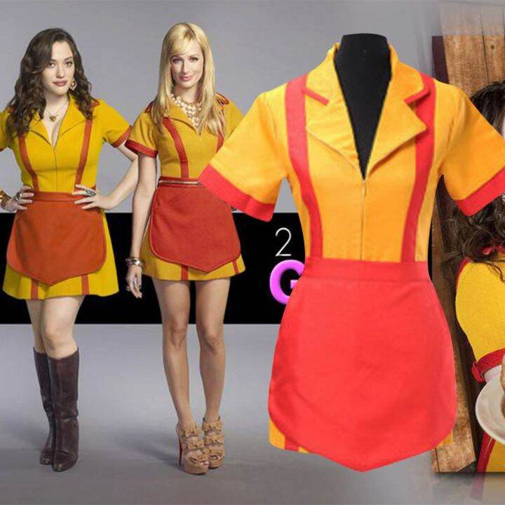 Women Movie Waitress Maid Overalls Girls Halloween Cosplay Costumes ...